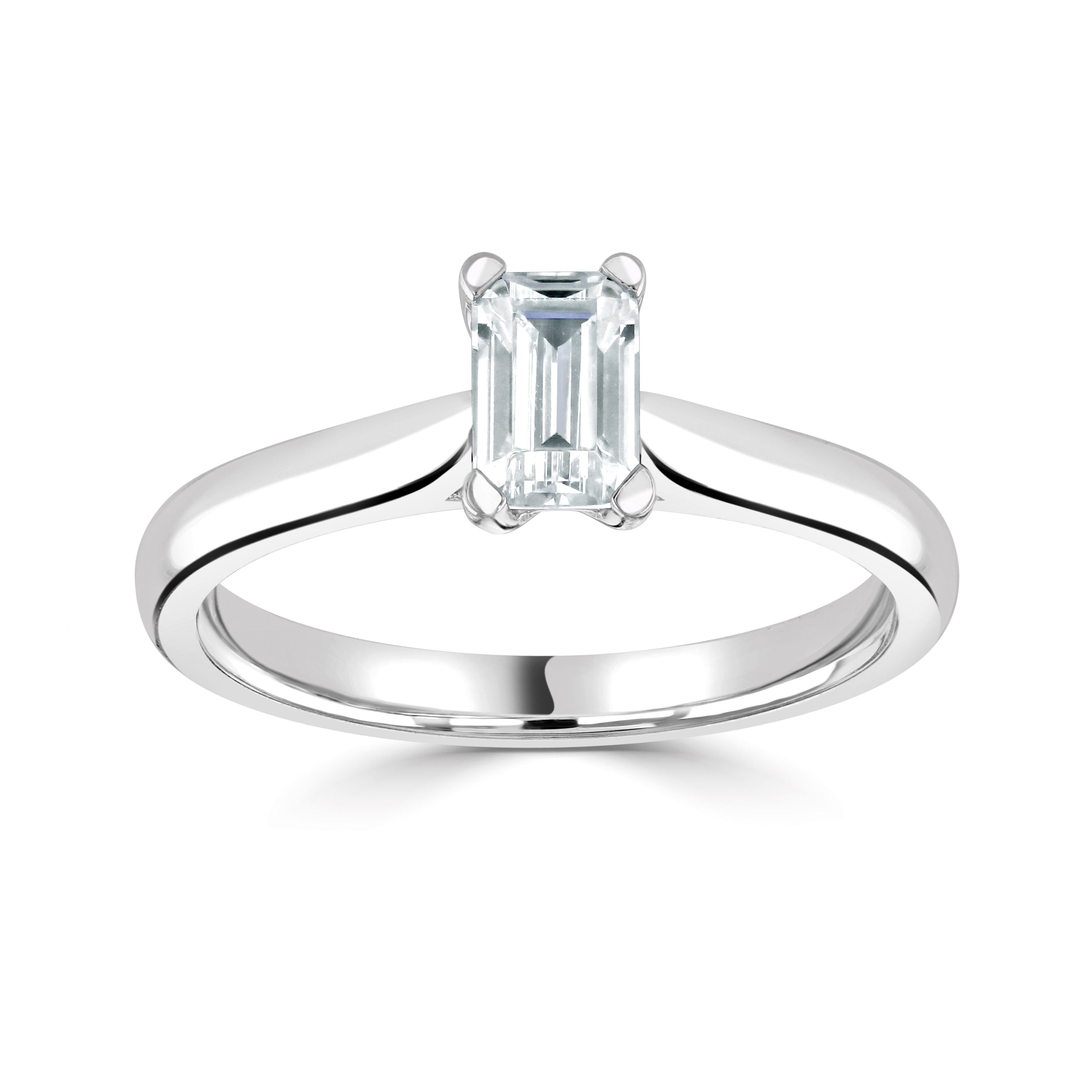 Single Stone Emerald Cut Diamond Engagement Ring (0.25ct) – JPB Jewellery